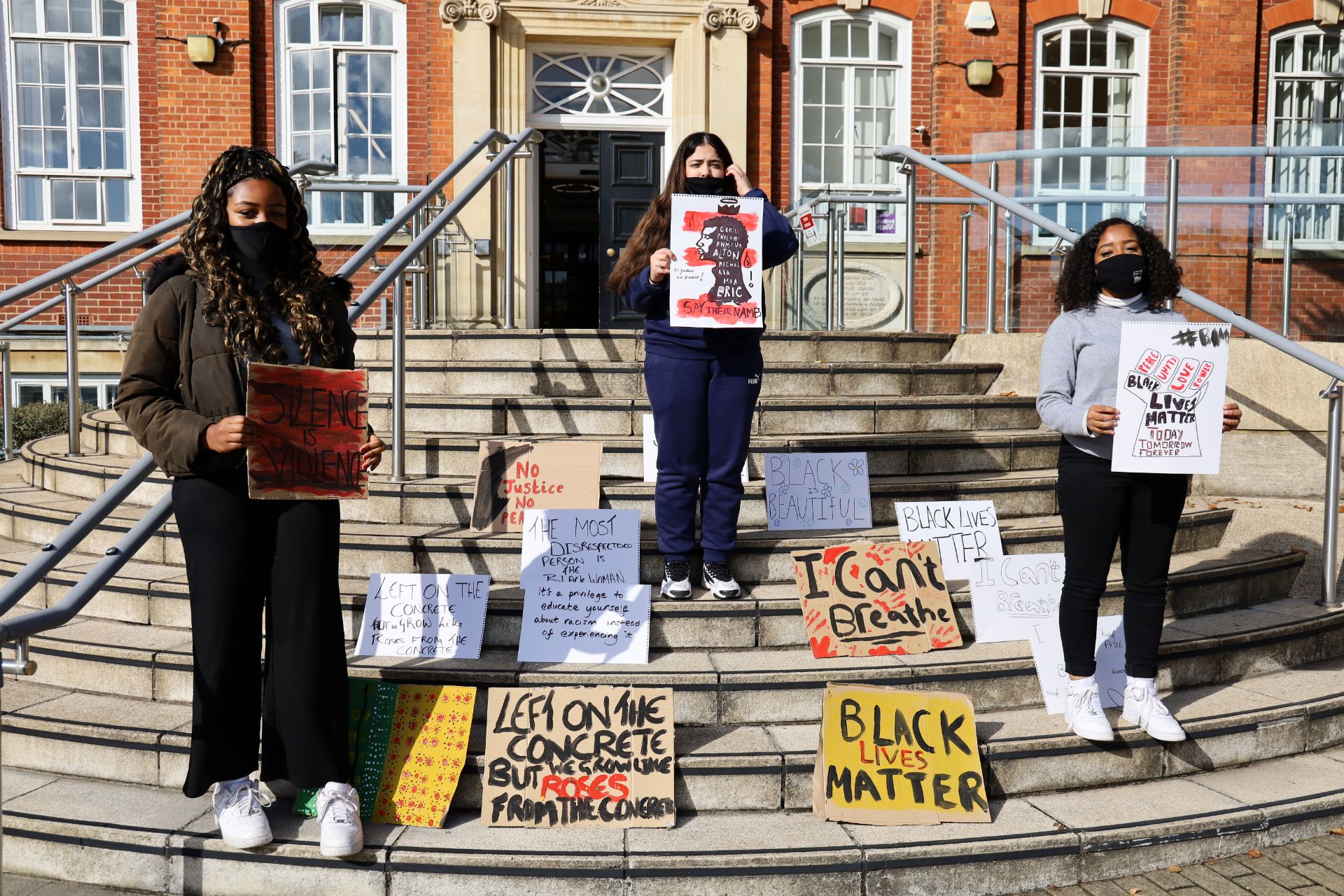 The Student led African Caribbean Society Took Part In A Placard Making 